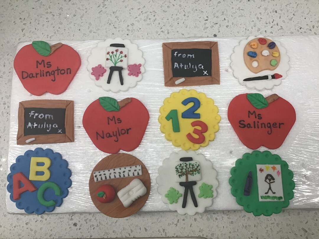 12 Handmade Teachers Day Cupcake Toppers - Etsy