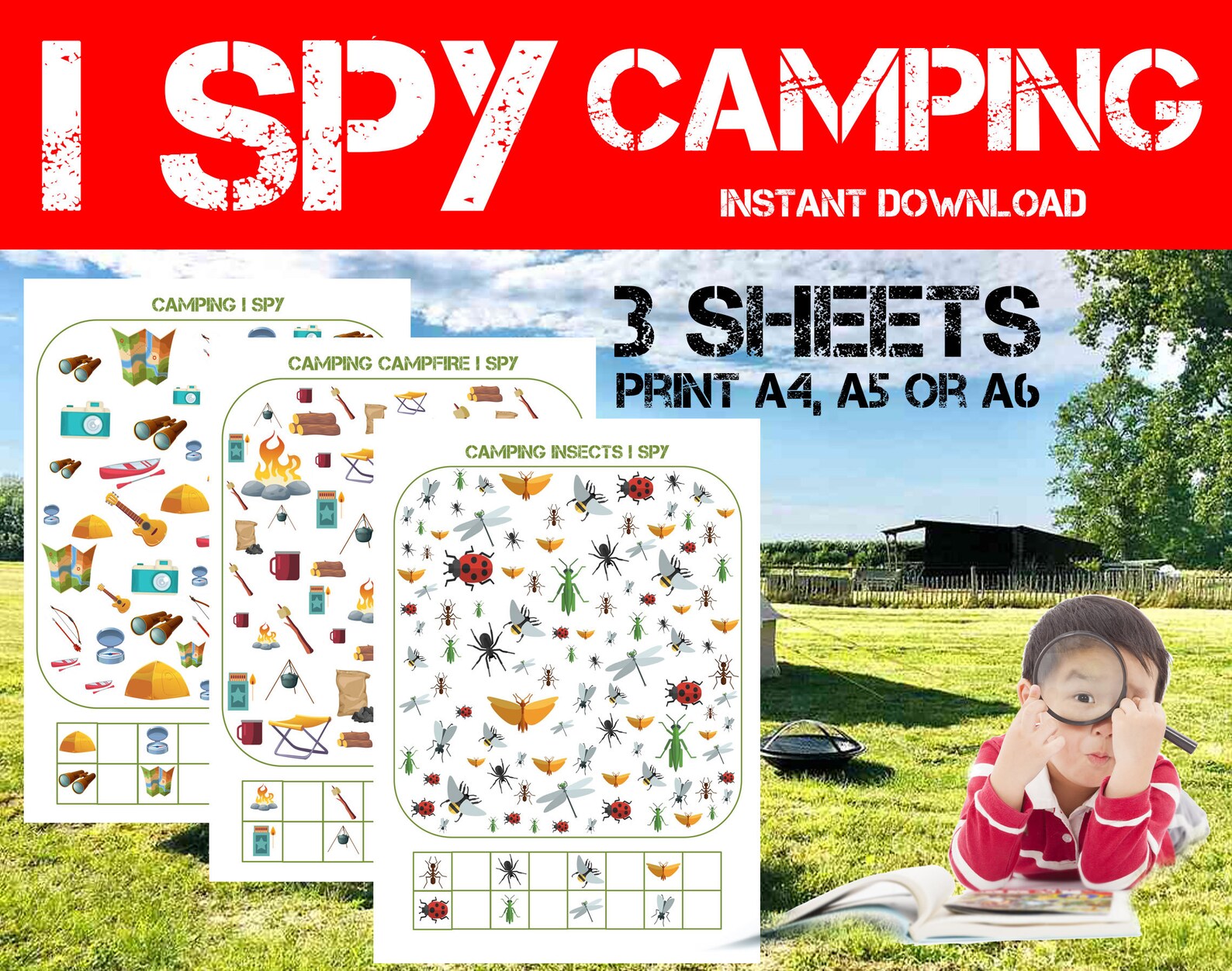 I Spy Camping Game - Camping I Spy Counting Activity - Camping Look and ...