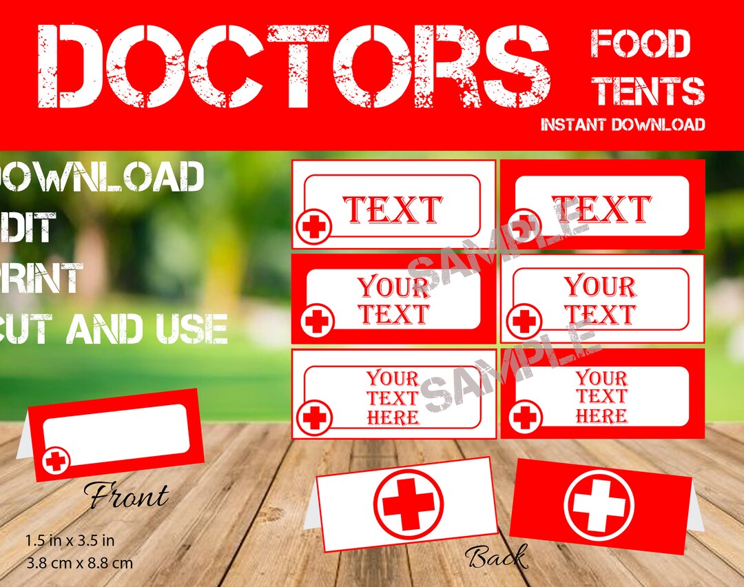 Editable Nurse Graduation Food Tents - Doctor Food Labels - Medical ...