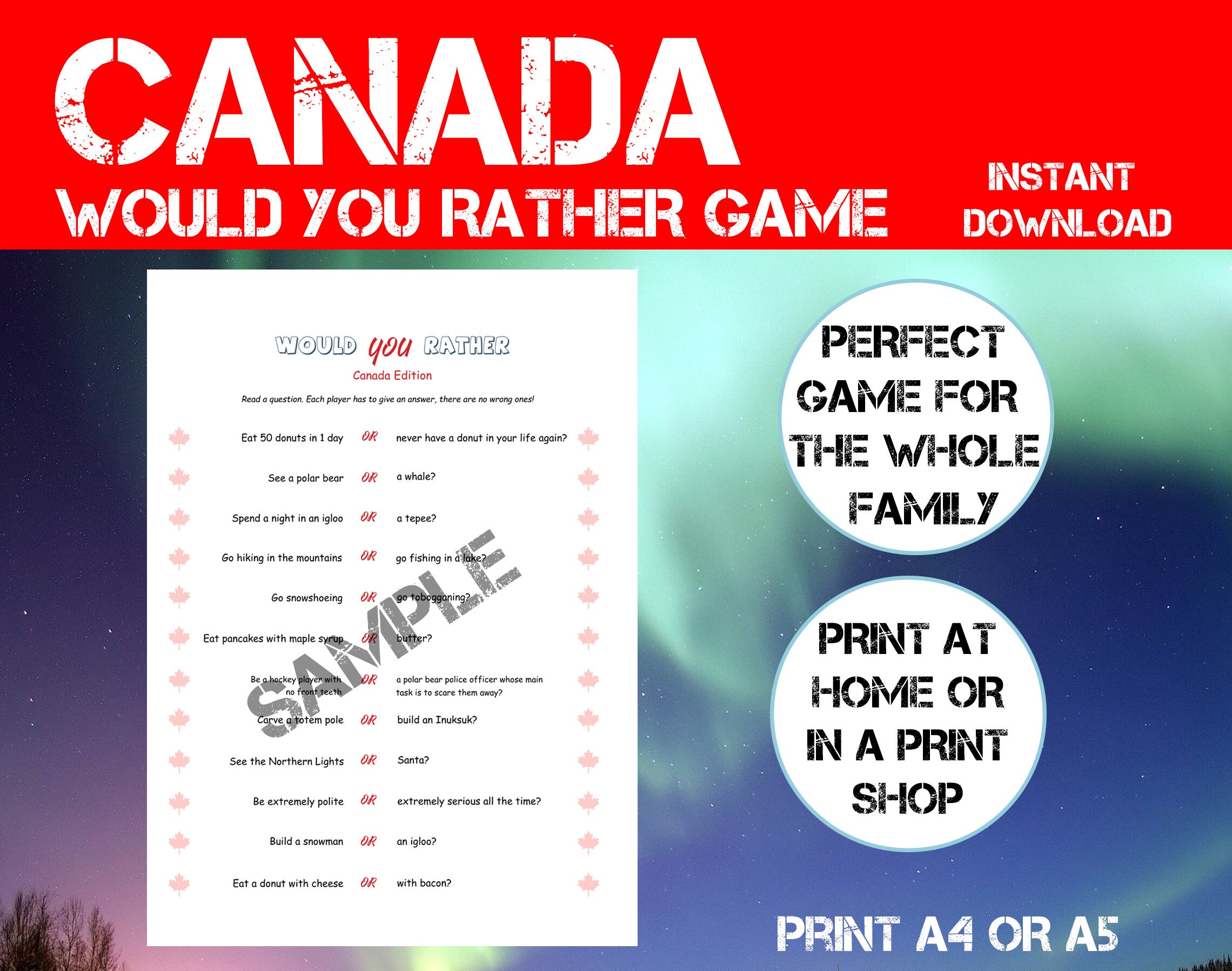 Would You Rather Game Canada Edition - Canada Day Would You Rather ...