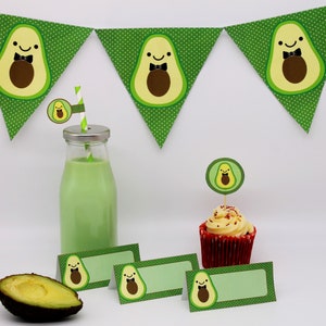 Avocado Party Supplies: Avocado Food Tents, Avocado Cupcake Toppers ...