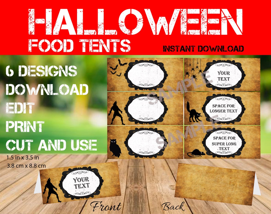 Editable Halloween Food Labels - Personalize Your Halloween Food Tents ...