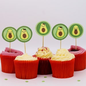 Avocado Party Supplies: Avocado Food Tents, Avocado Cupcake Toppers ...