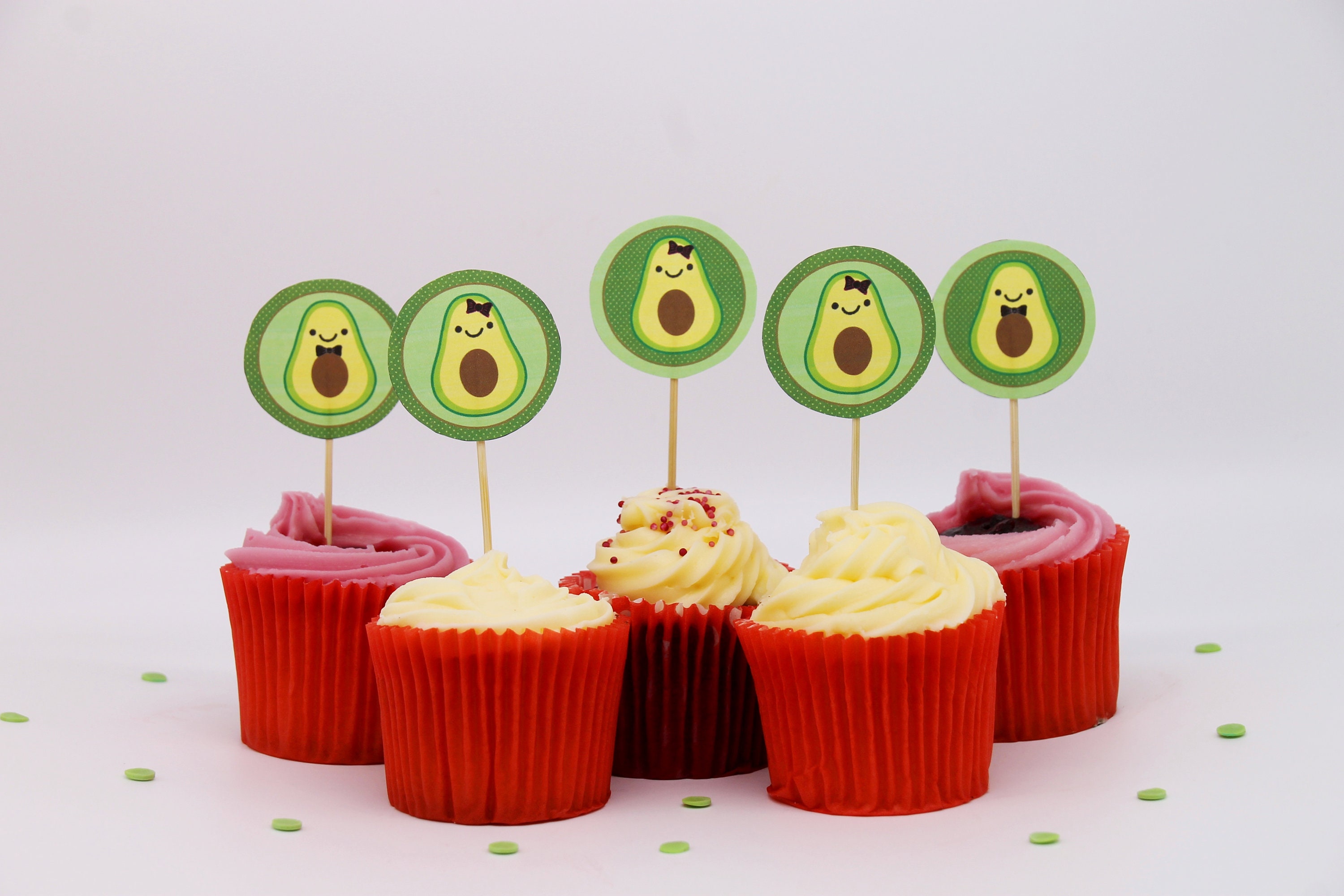 Avocado Party Supplies: Avocado Food Tents, Avocado Cupcake Toppers ...