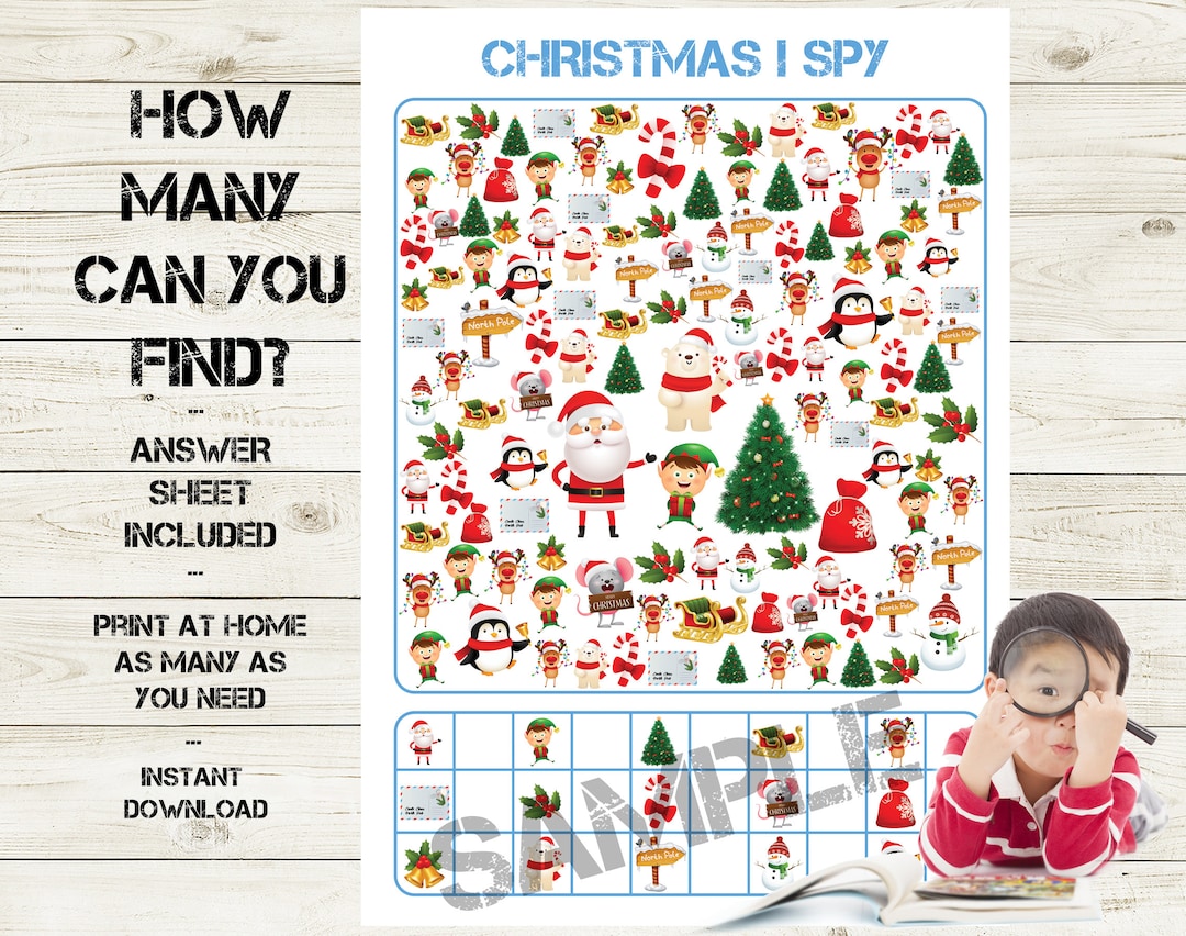Printable Christmas I Spy Game - Christmas Game - Christmas I Spy Game ...
