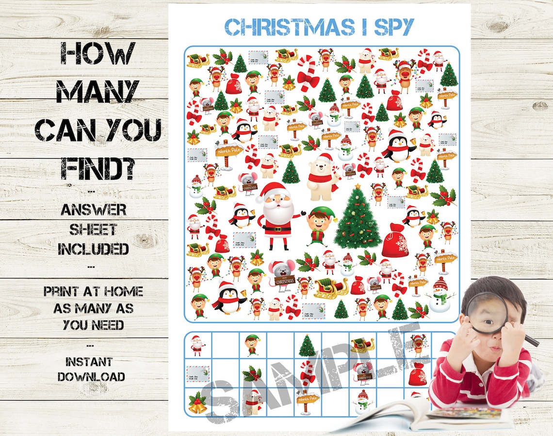 Printable Christmas I Spy Game Christmas Game Christmas I - Etsy UK