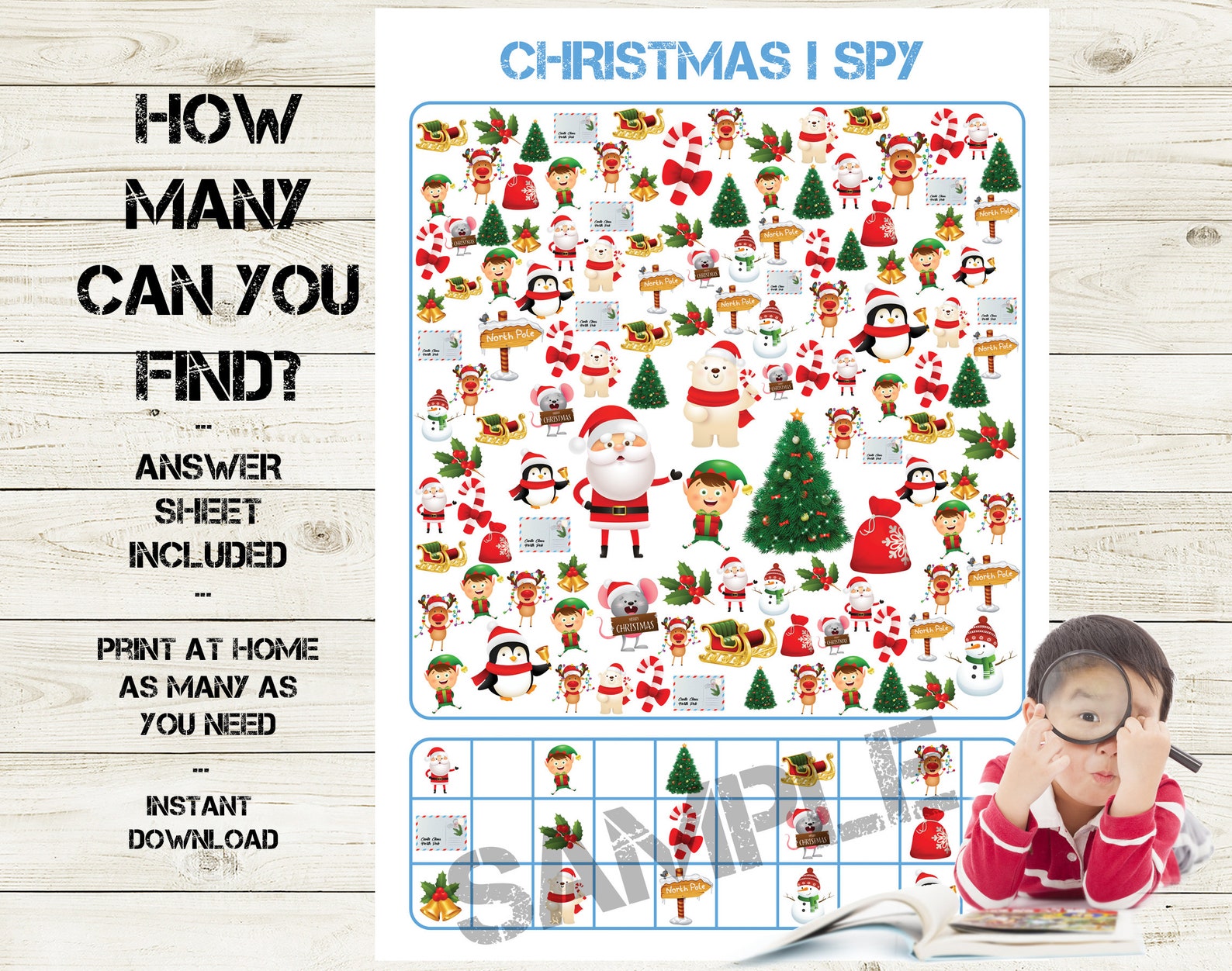 Printable Christmas I Spy Game Christmas Game Christmas I - Etsy UK