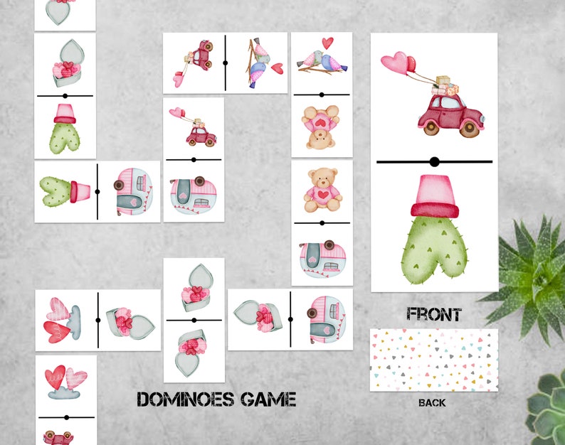 St. Valentine's Domino Game - Valentine's Day Party Game - Love Theme ...