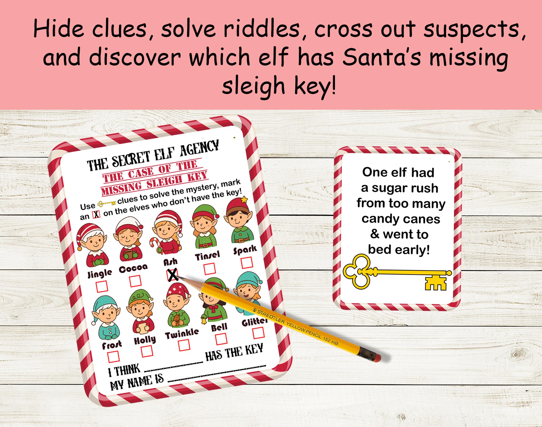 Secret Elf Agency Christmas Detective Game | Printable Kids Xmas Fair ...