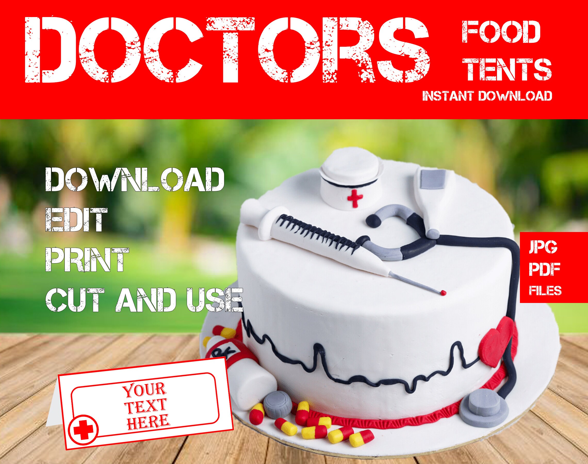 Editable Nurse Graduation Food Tents - Doctor Food Labels - Medical ...