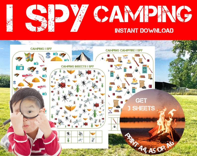 I Spy Camping Game - Camping I Spy Counting Activity - Camping Look and ...