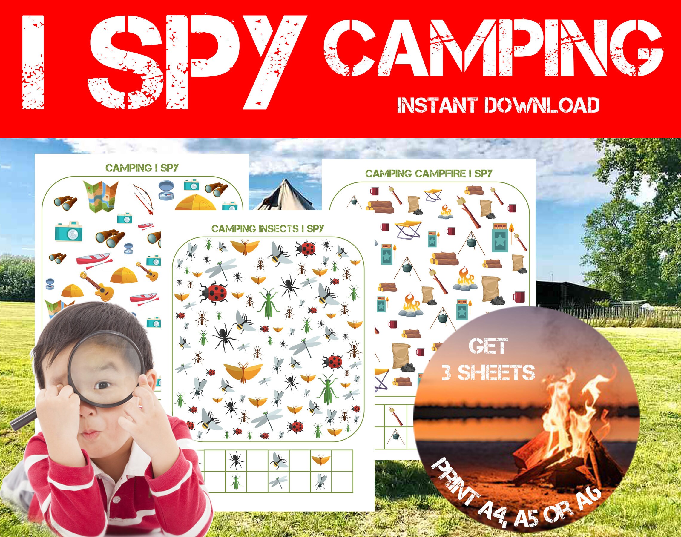 I Spy Camping Game Camping I Spy Counting Activity Camping Look and ...
