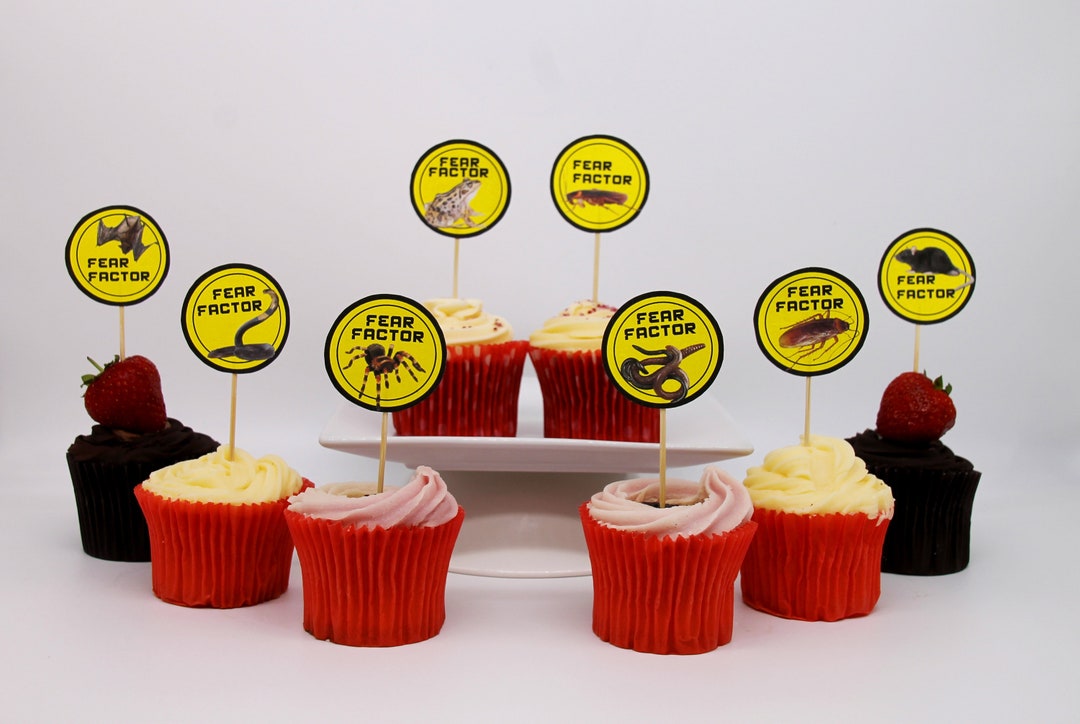 Fear Factor Cupcake Toppers - Teenager Party Decor - Halloween Party ...