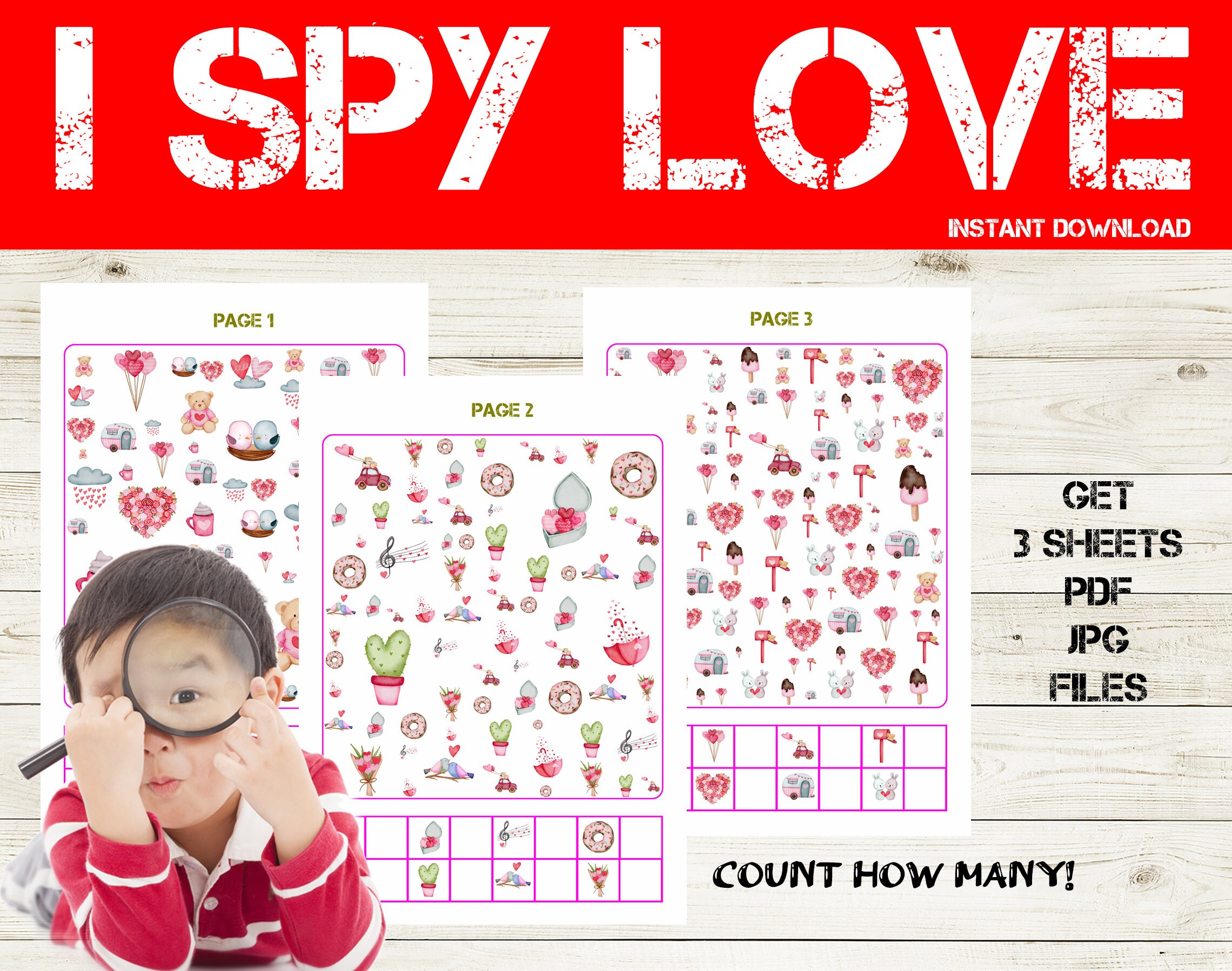 Love I Spy Game - Wedding Look & Find Game for Kids - Printable I Spy ...