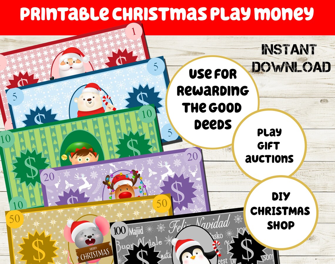 Printable Christmas Play Money North Pole Santa Money - Etsy UK