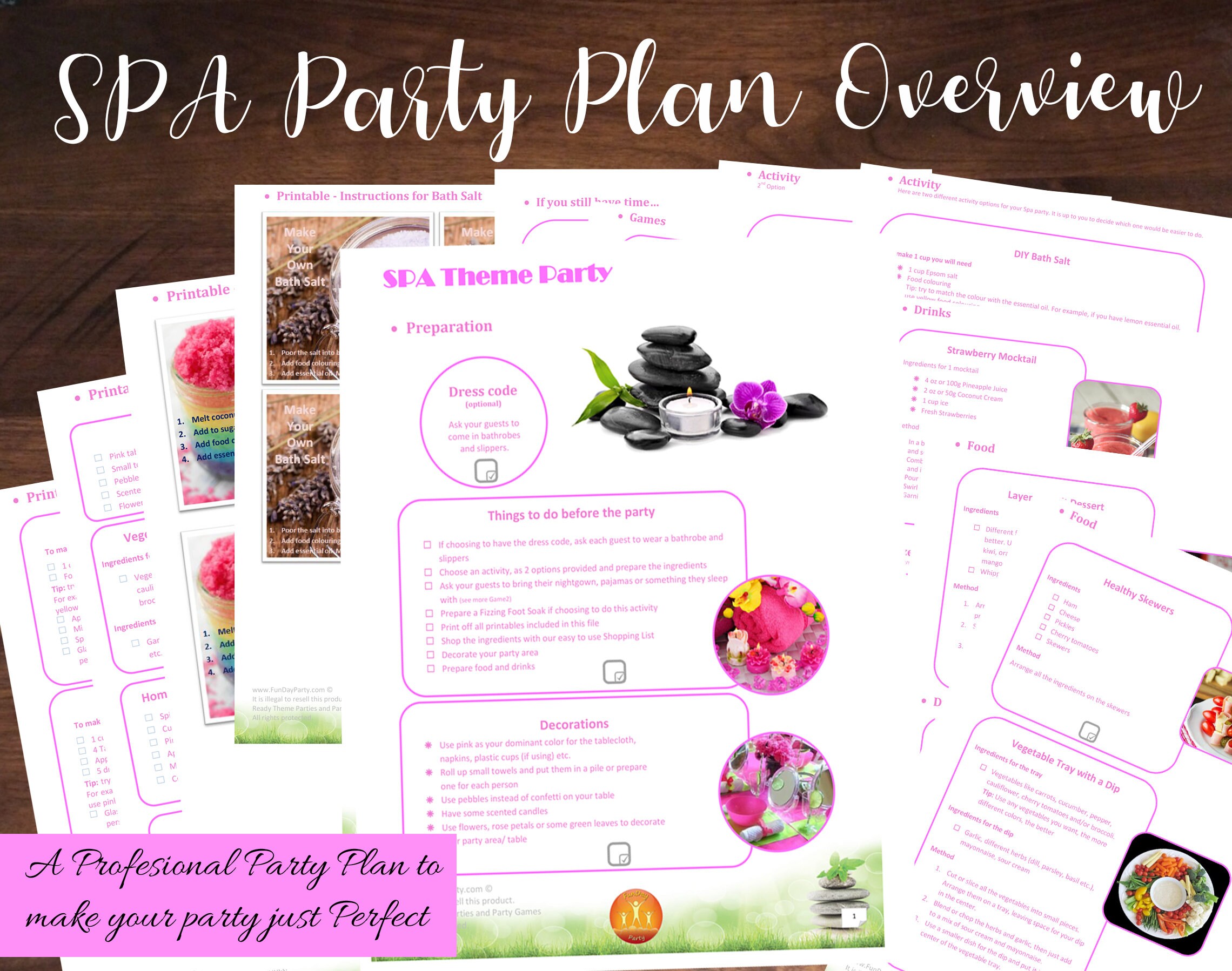 SPA Theme Party Plan SPA Party Games Spa Activities SPA - Etsy