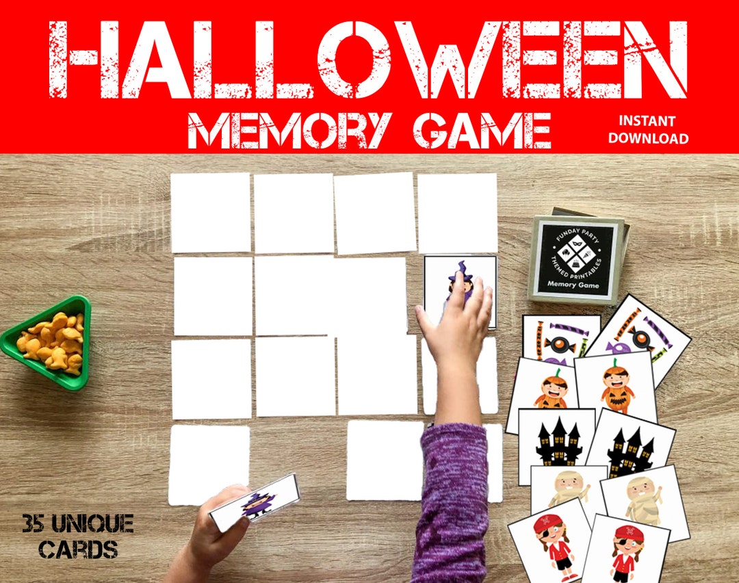 Halloween Memory Game Halloween Party Activity Printable Halloween Game ...