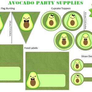 Avocado Party Supplies: Avocado Food Tents, Avocado Cupcake Toppers ...