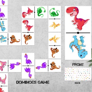 Cute Dinosaur Domino Game - Dinosaur Party Game - Dino Theme Dominoes ...
