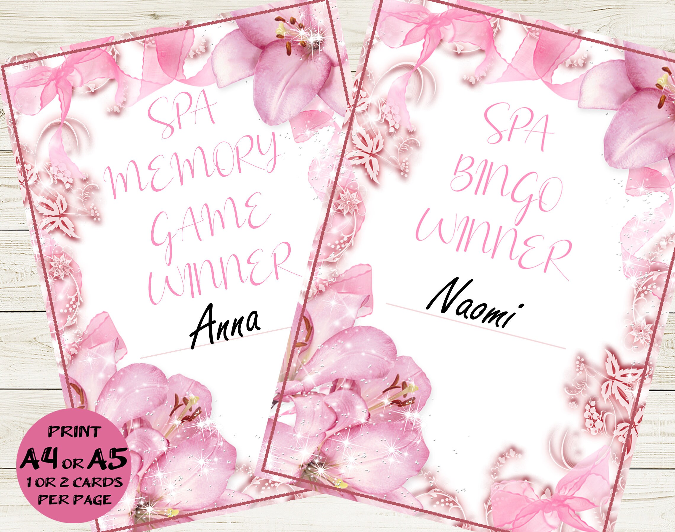 30 Card SPA Bingo & Memory Game - SPA Bingo Game 5x5 - Printable SPA ...
