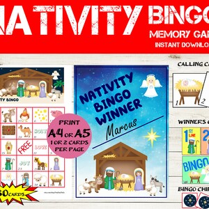 30 Card Nativity Bingo & Memory Game - Christmas Party Games ...