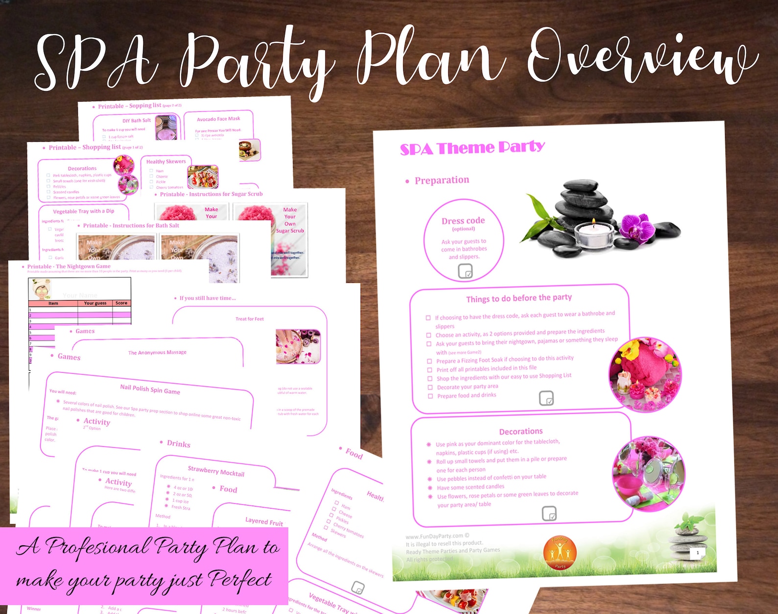 SPA Theme Party Plan SPA Party Games Spa Activities SPA - Etsy