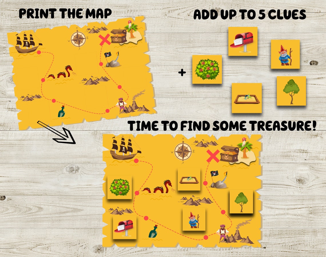 DIY Pirate Treasure Map Pirate Party Activity Printable Pirate Treasure ...