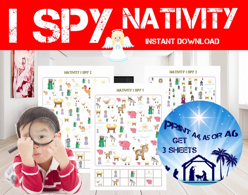 Nativity I Spy Game Printable Christmas Game christmas I - Etsy UK
