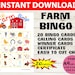 20 Card Farm Animal Bingo - Barn Animal Bingo 5x5 - Printable Farm ...