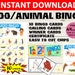10 Card Zoo Animal Bingo - Zoo Animal Bingo 5x5 - Printable Zoo Bingo ...