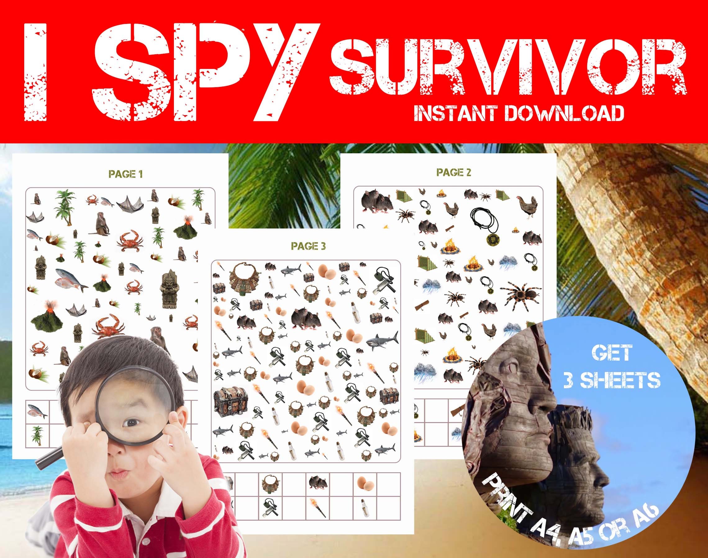 TV Survivor I Spy Game TV Survivor Birthday Party Game TV Show Survivor ...