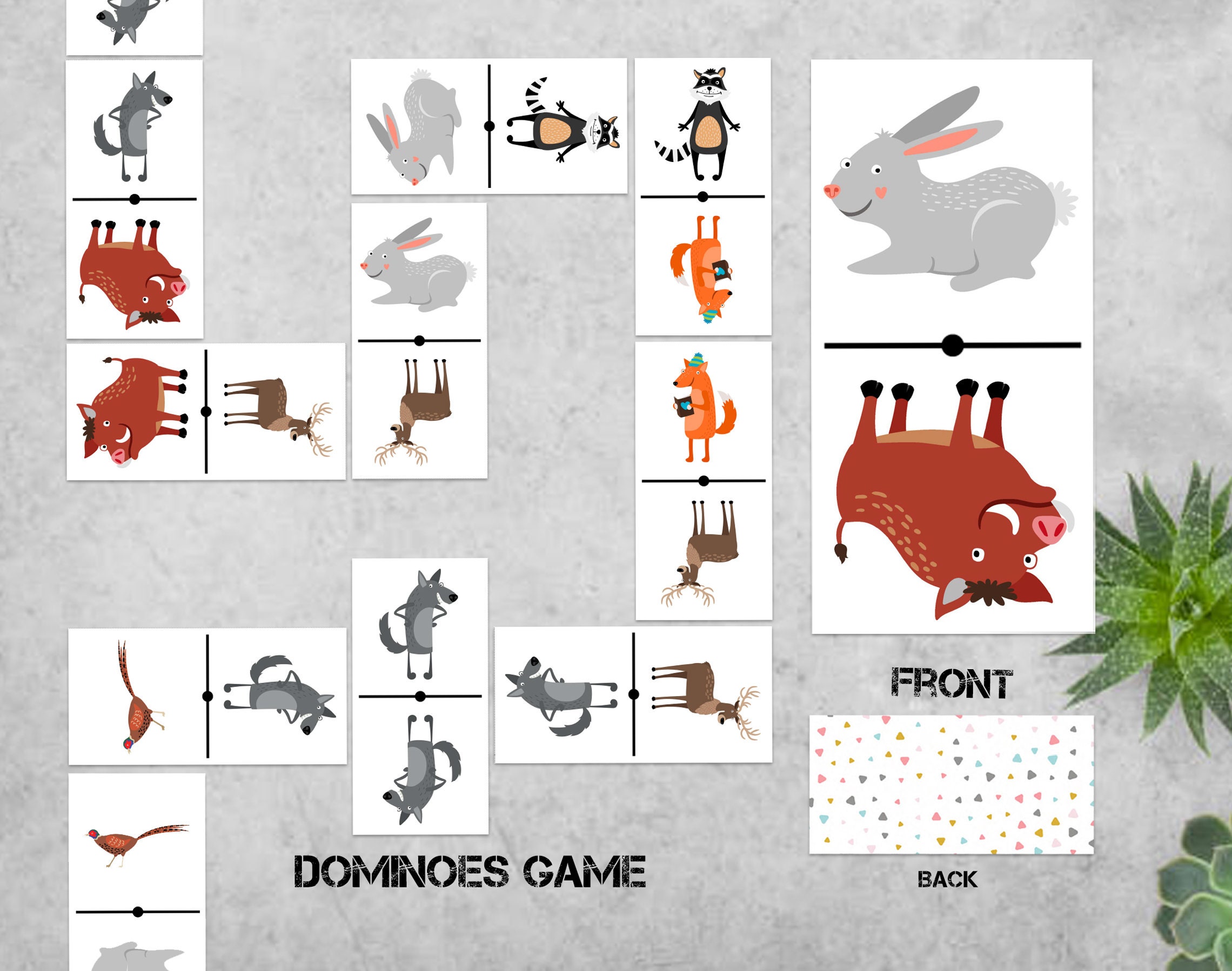 Woodland Domino Game Forest Party Game Woodland Theme Dominoes Forest ...