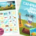 10 Card Camping Bingo & Memory Game - Camping Bingo 5x5 - Printable ...
