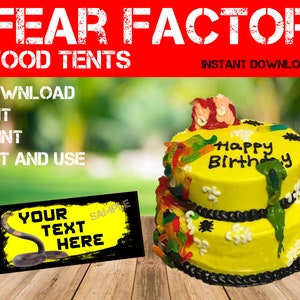 Editable Fear Factor Inspired Food Tents - Faer Factor Food Labels ...