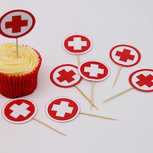 Hospital Party Cupcake Toppers - Doctor Cupcake Toppers - Medical ...