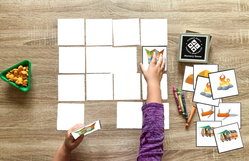 10 Card Camping Bingo & Memory Game - Camping Bingo 5x5 - Printable ...