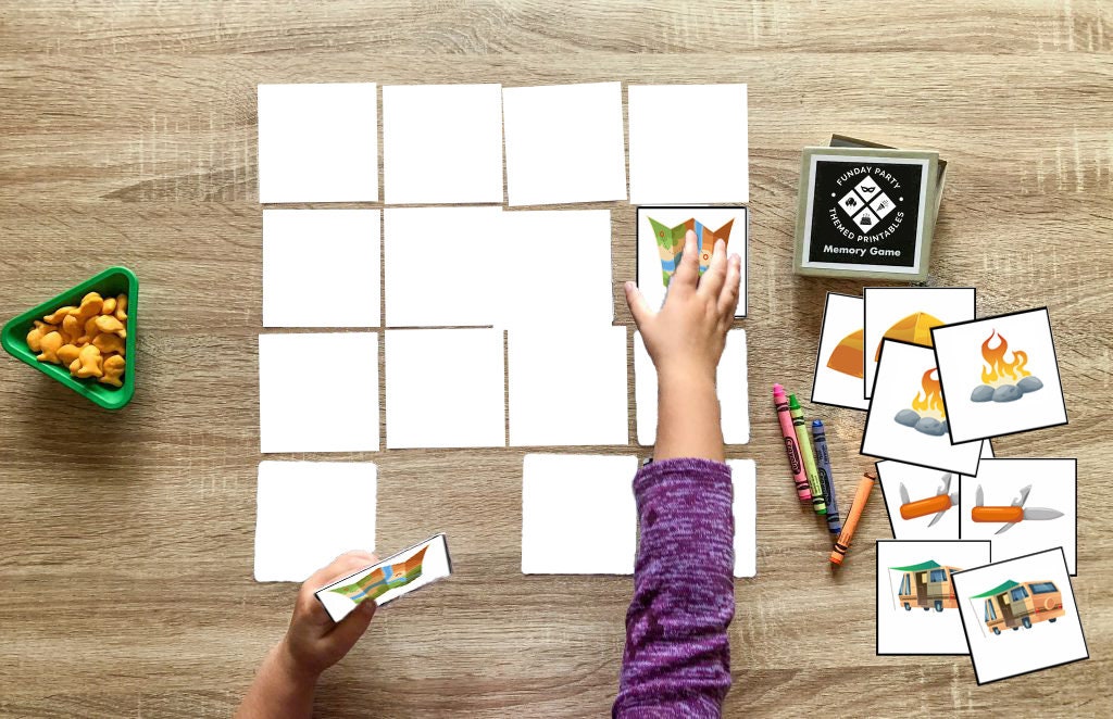 Camping Memory Game - Camping Game - Printable Camping Game - Camping ...