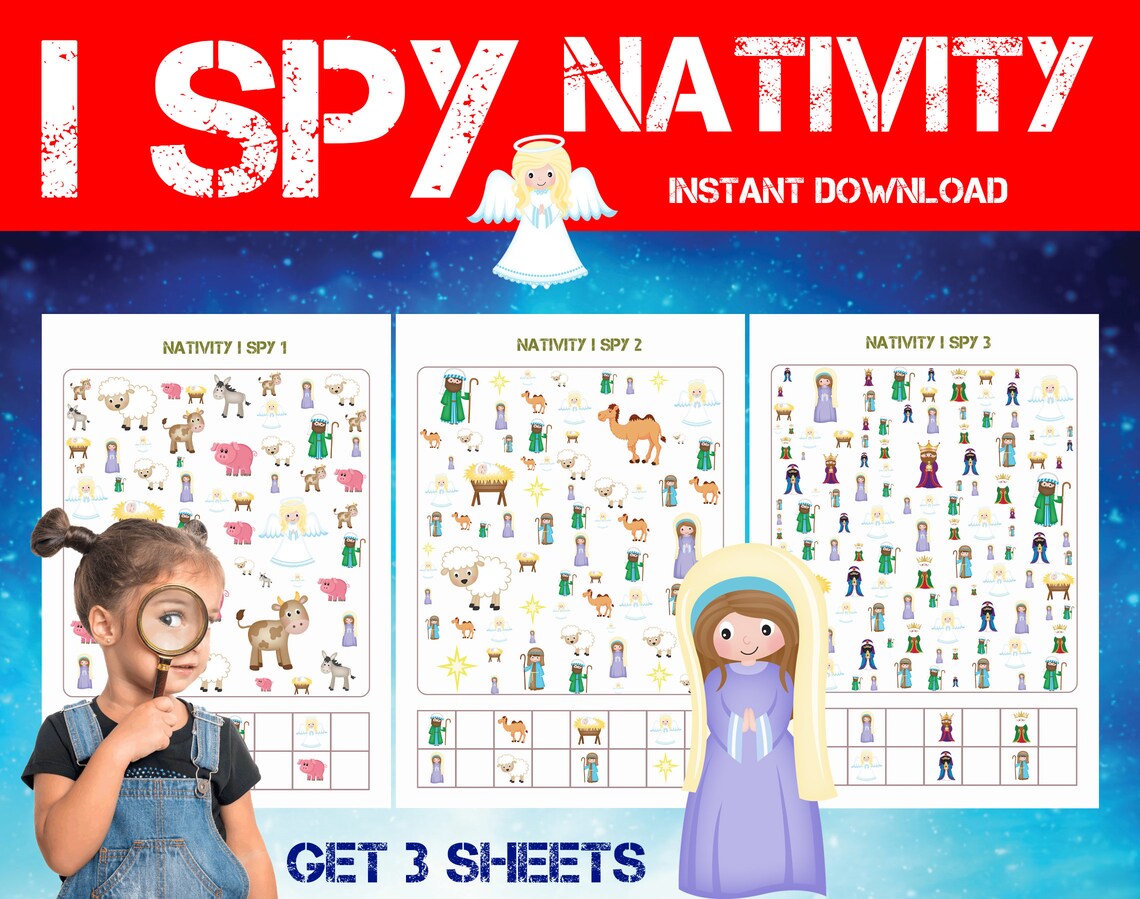 Nativity I Spy Game Printable Christmas Game christmas I - Etsy UK