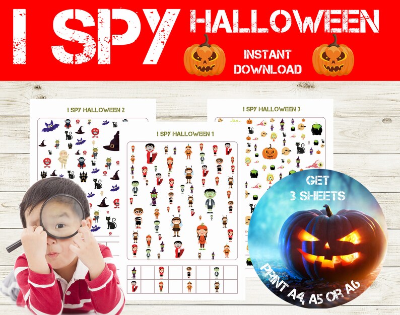 Halloween I Spy Game - Printable Halloween Game - Halloween I Spy Game ...