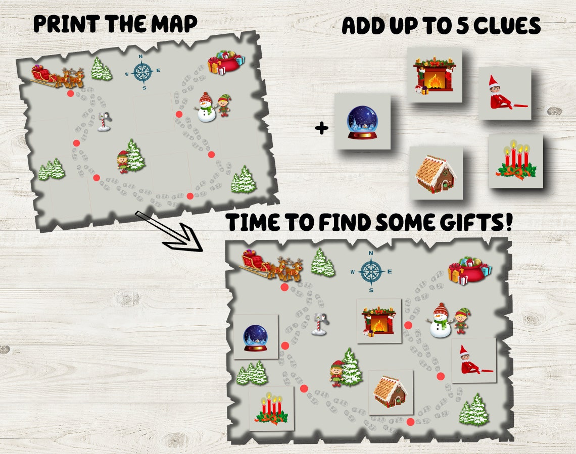 DIY Christmas Gift or Treasure Map Christmas Activity Printable ...