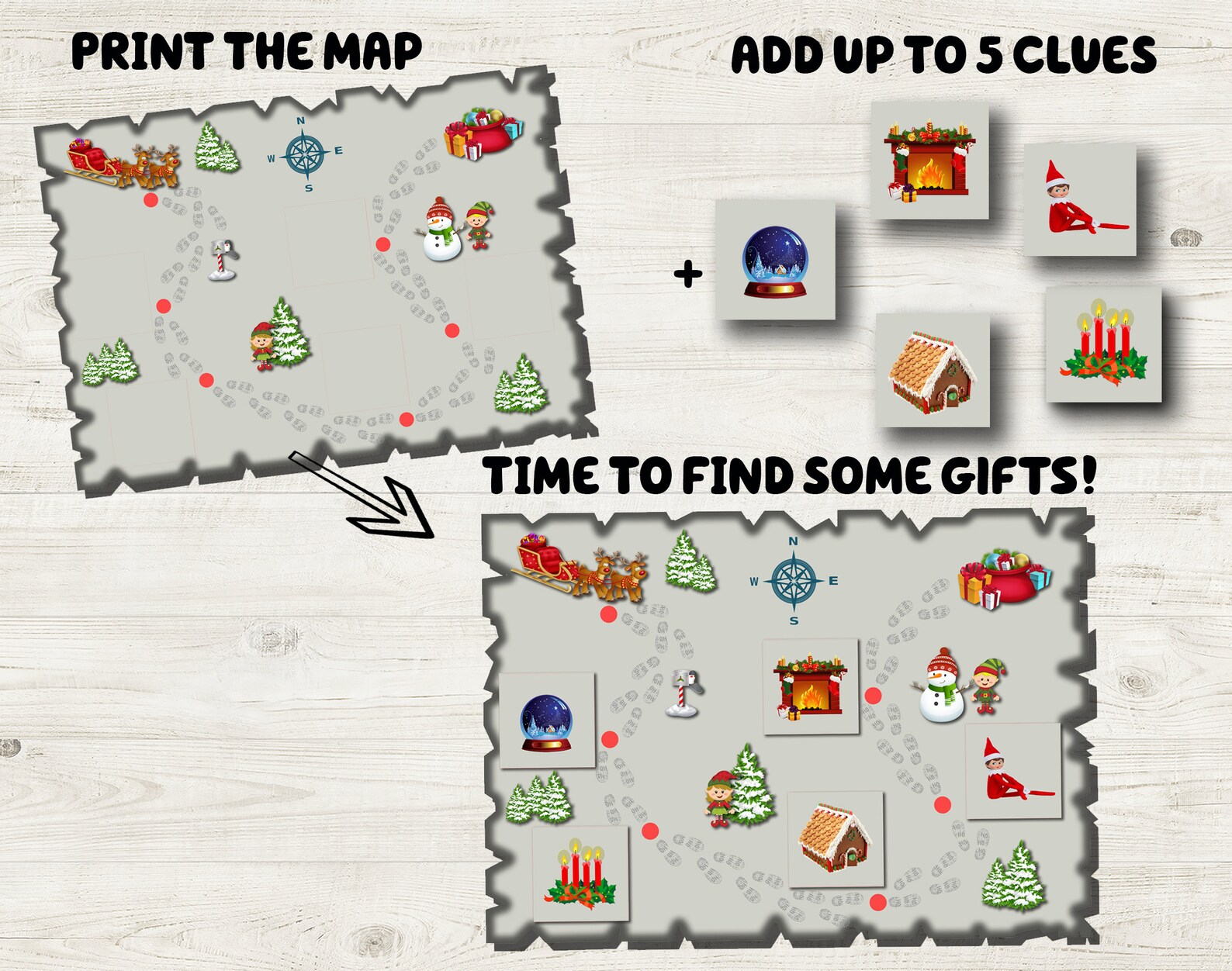 DIY Christmas Gift or Treasure Map - Christmas Activity - Printable ...