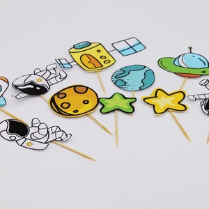 Space Party Cupcake Toppers - Astronaut Cupcake Toppers - Space ...