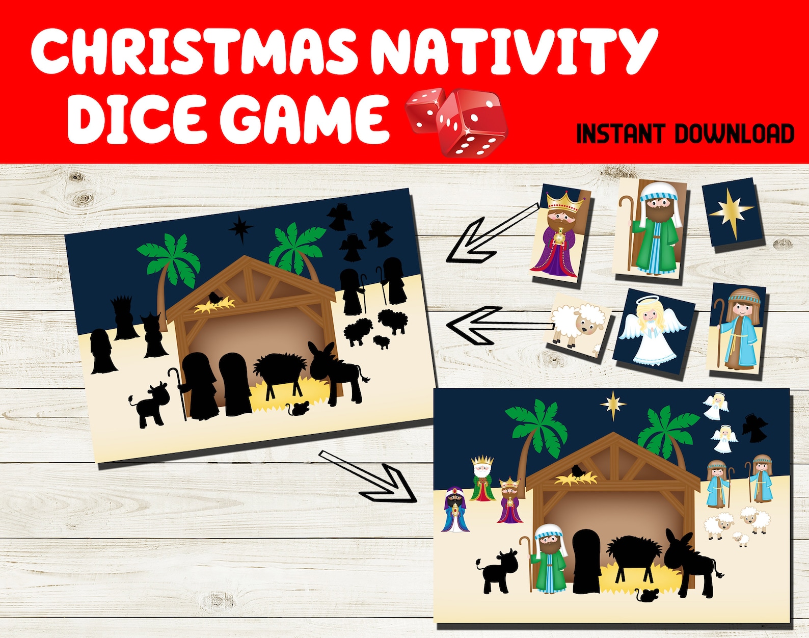 Nativity Story Dice Game - Jesus's Birthday Christmas Game - Printable ...