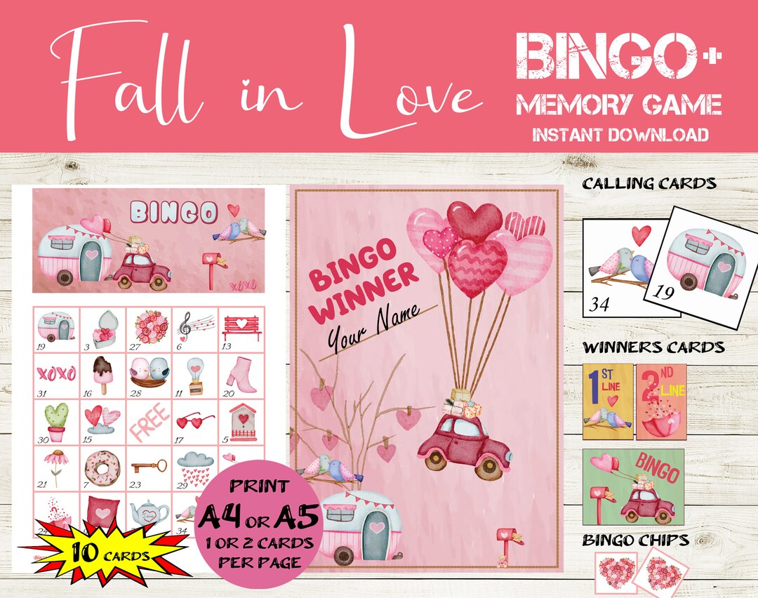 10 Card St. Valentine's Day Bingo & Memory Game - Valentine's Day Party ...
