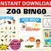 10 Card Zoo Animal Bingo - Zoo Animal Bingo 5x5 - Printable Zoo Bingo ...