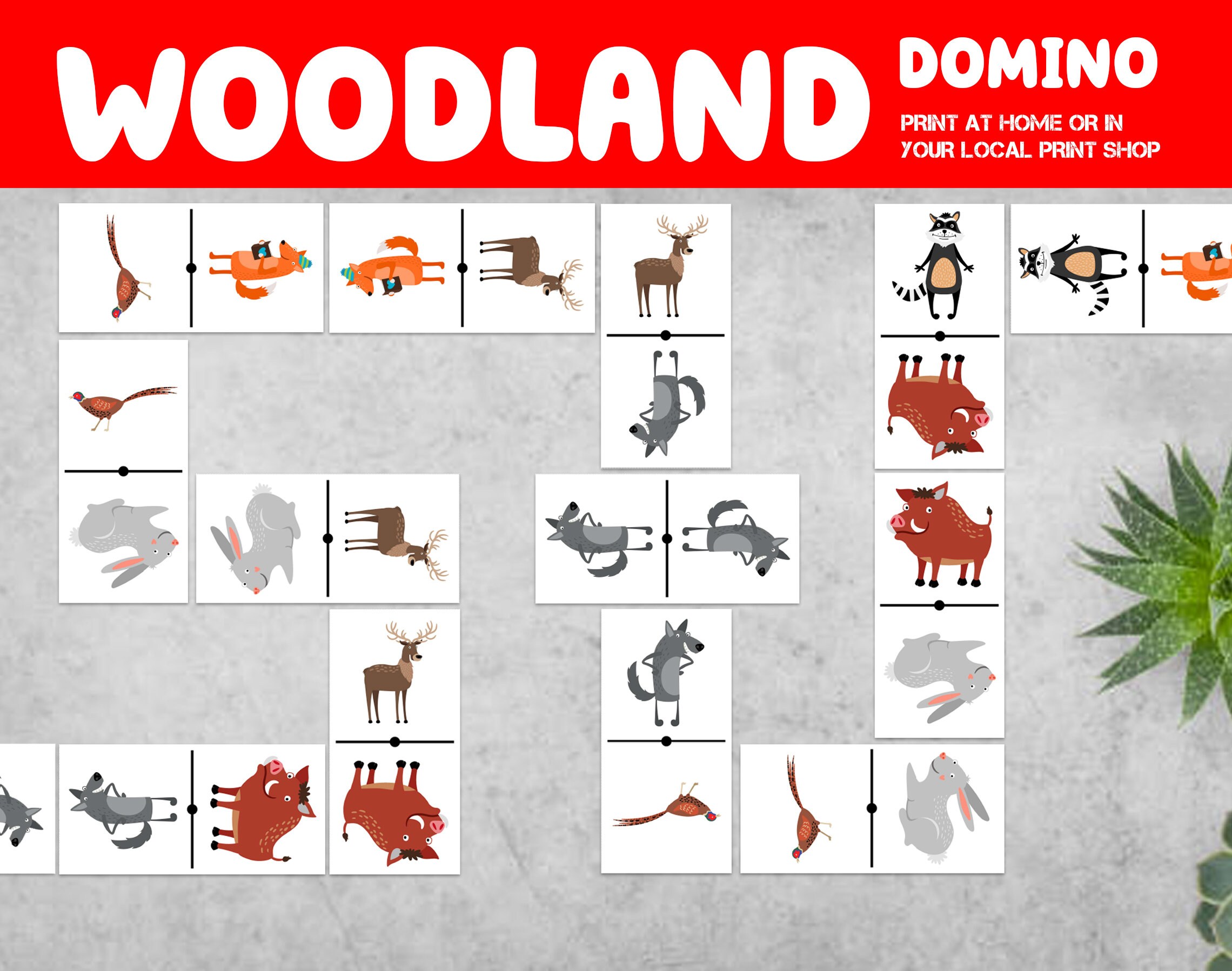 Woodland Domino Game Forest Party Game Woodland Theme Dominoes Forest ...