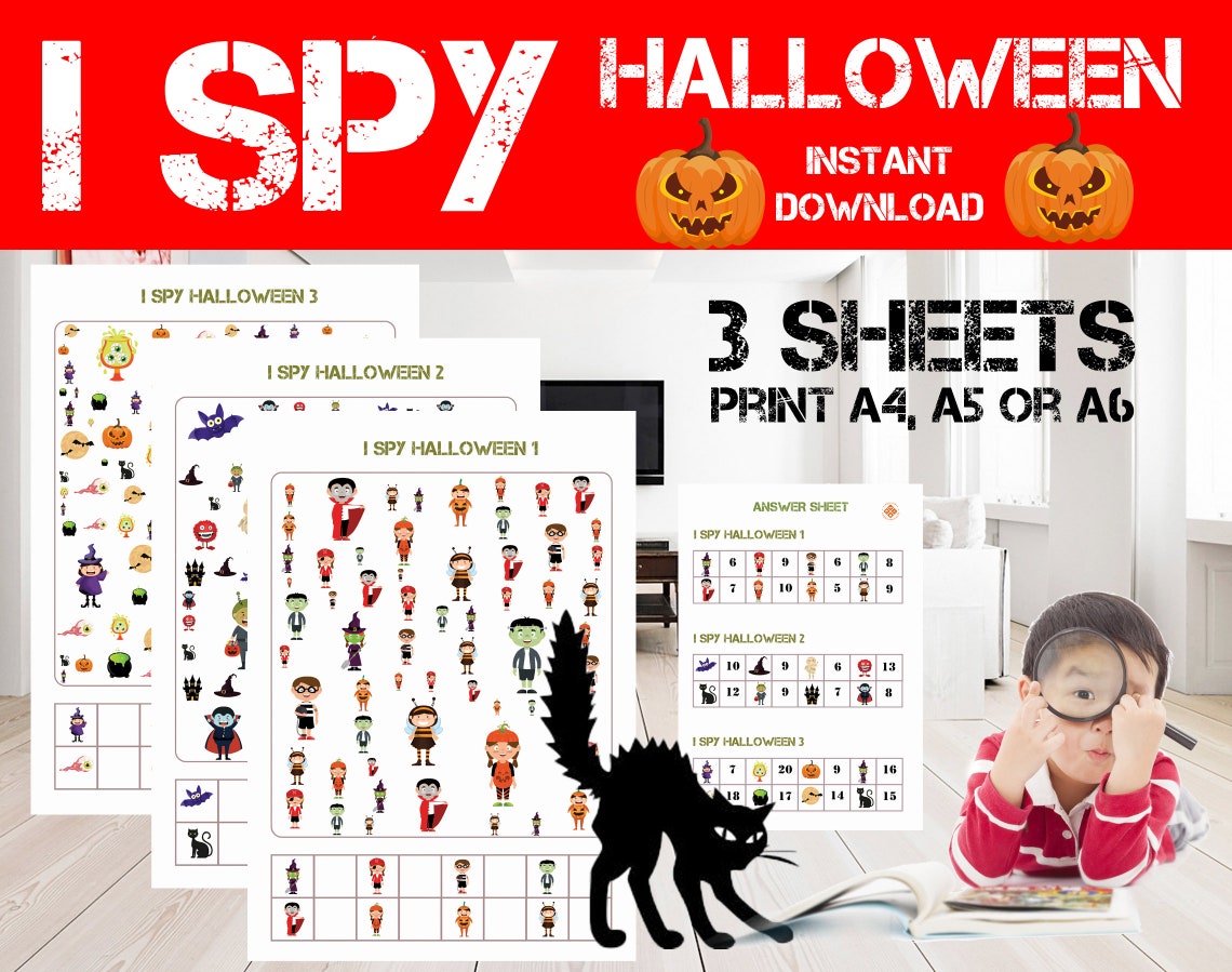 Halloween I Spy Game Printable Halloween Game Halloween I Spy Game Kids ...