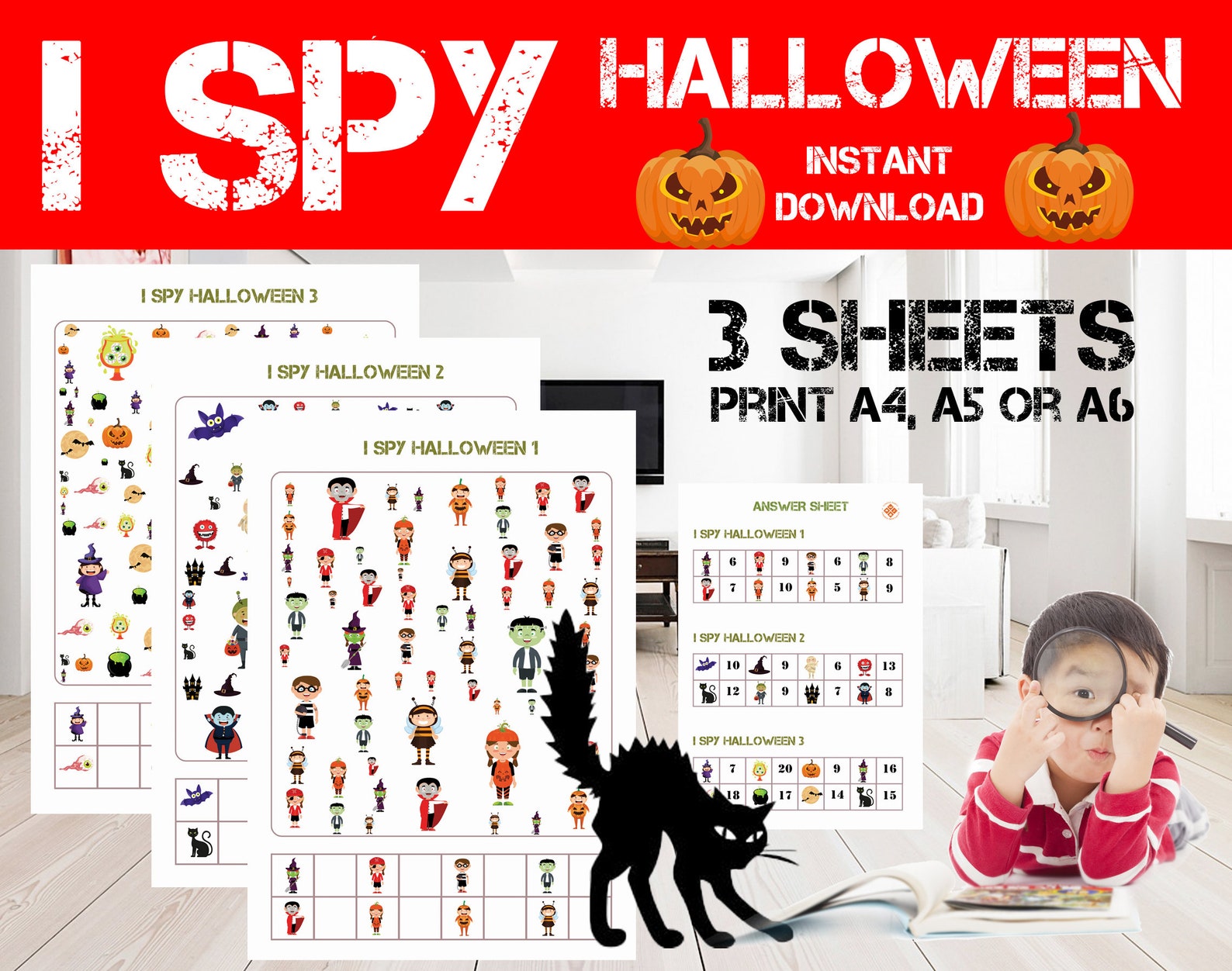 Halloween I Spy Game Printable Halloween Game Halloween I Spy Game Kids ...