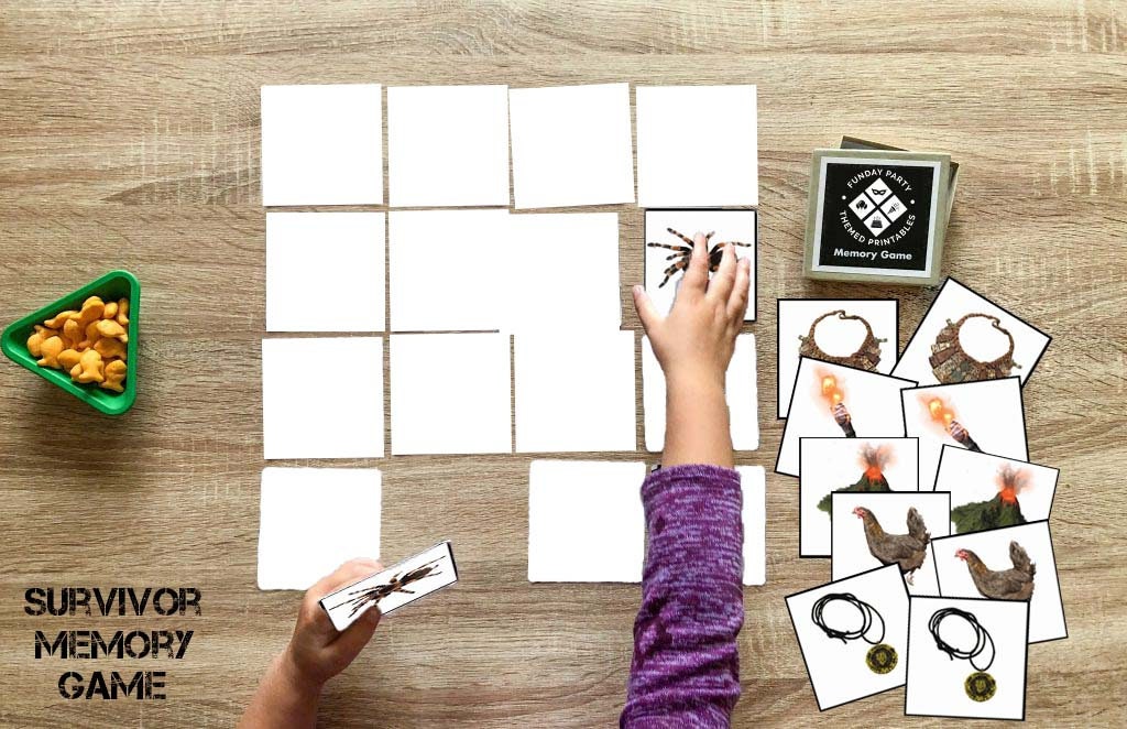 TV Survivor Memory Game - TV Survivor Birthday Party Game - TV Show ...