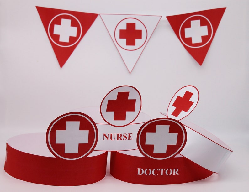 Editable Medical Party Hats - Doctor Party Crowns - Nurse Party Hats ...